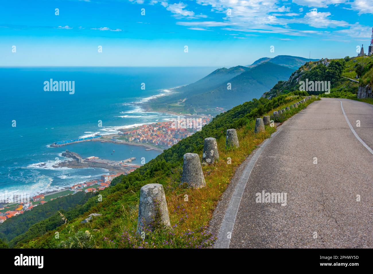 Aerial view of Spanish town A Guarda Stock Photo - Alamy