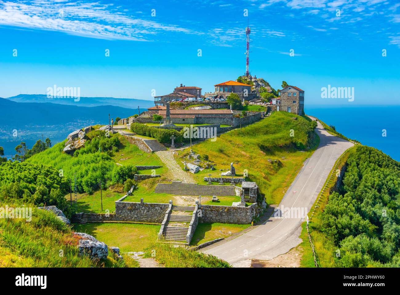 Hermitage at Santa Trega mountain near A Guarda, Spain Stock Photo - Alamy