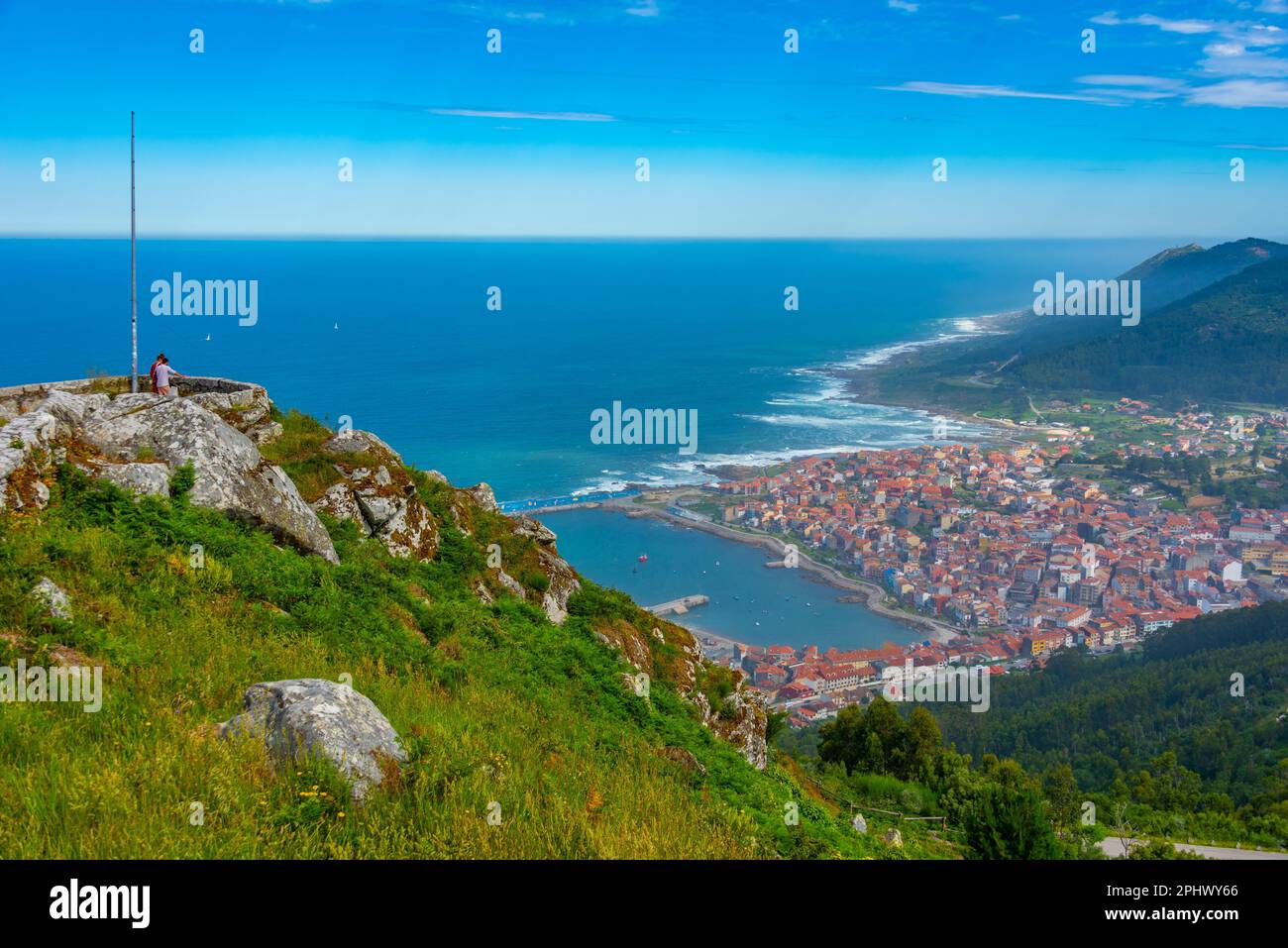 Aerial view of Spanish town A Guarda Stock Photo - Alamy