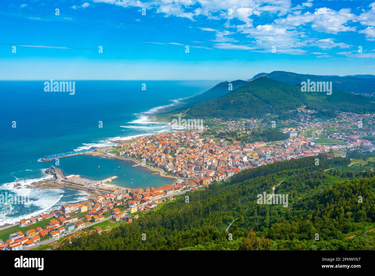Aerial view of Spanish town A Guarda Stock Photo - Alamy