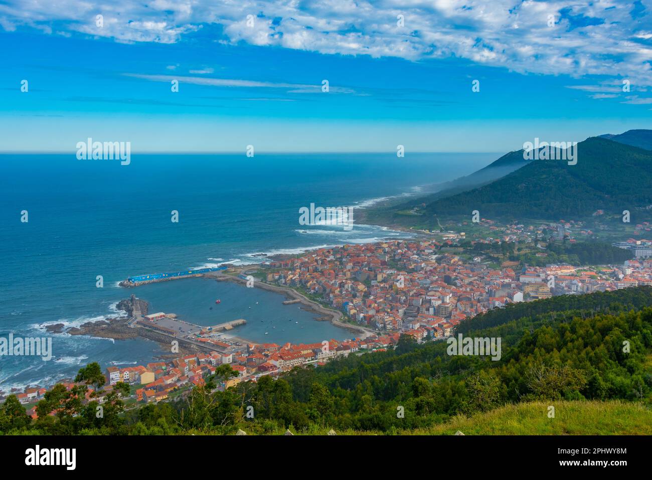 Aerial view of Spanish town A Guarda Stock Photo - Alamy
