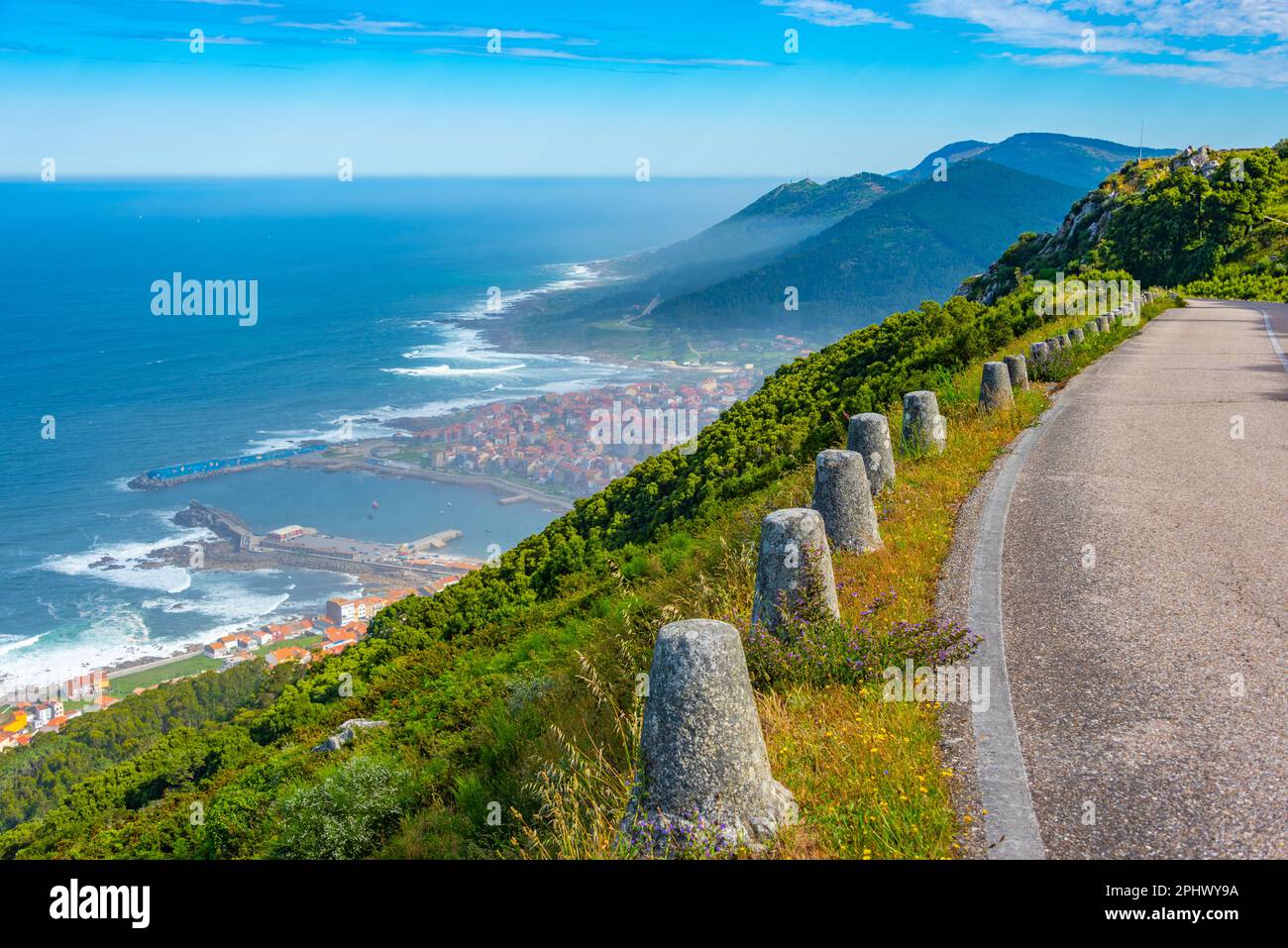 Aerial view of Spanish town A Guarda Stock Photo - Alamy