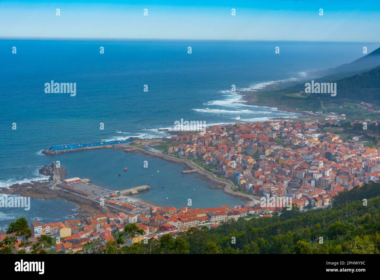 Aerial view of Spanish town A Guarda Stock Photo - Alamy
