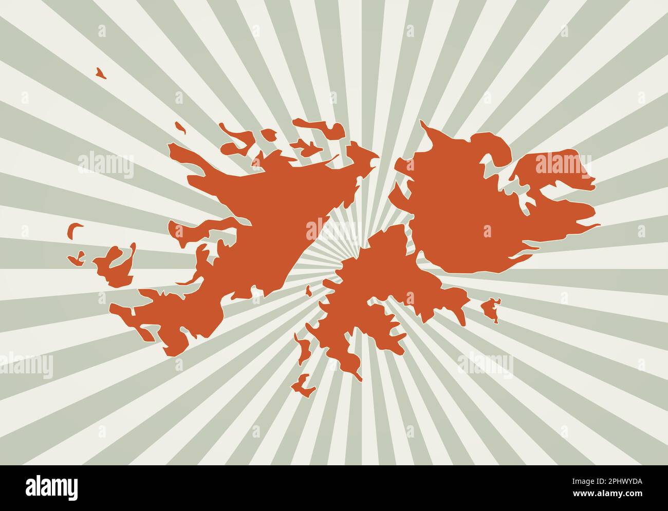 Falklands map. Poster with map of the country in retro color palette ...