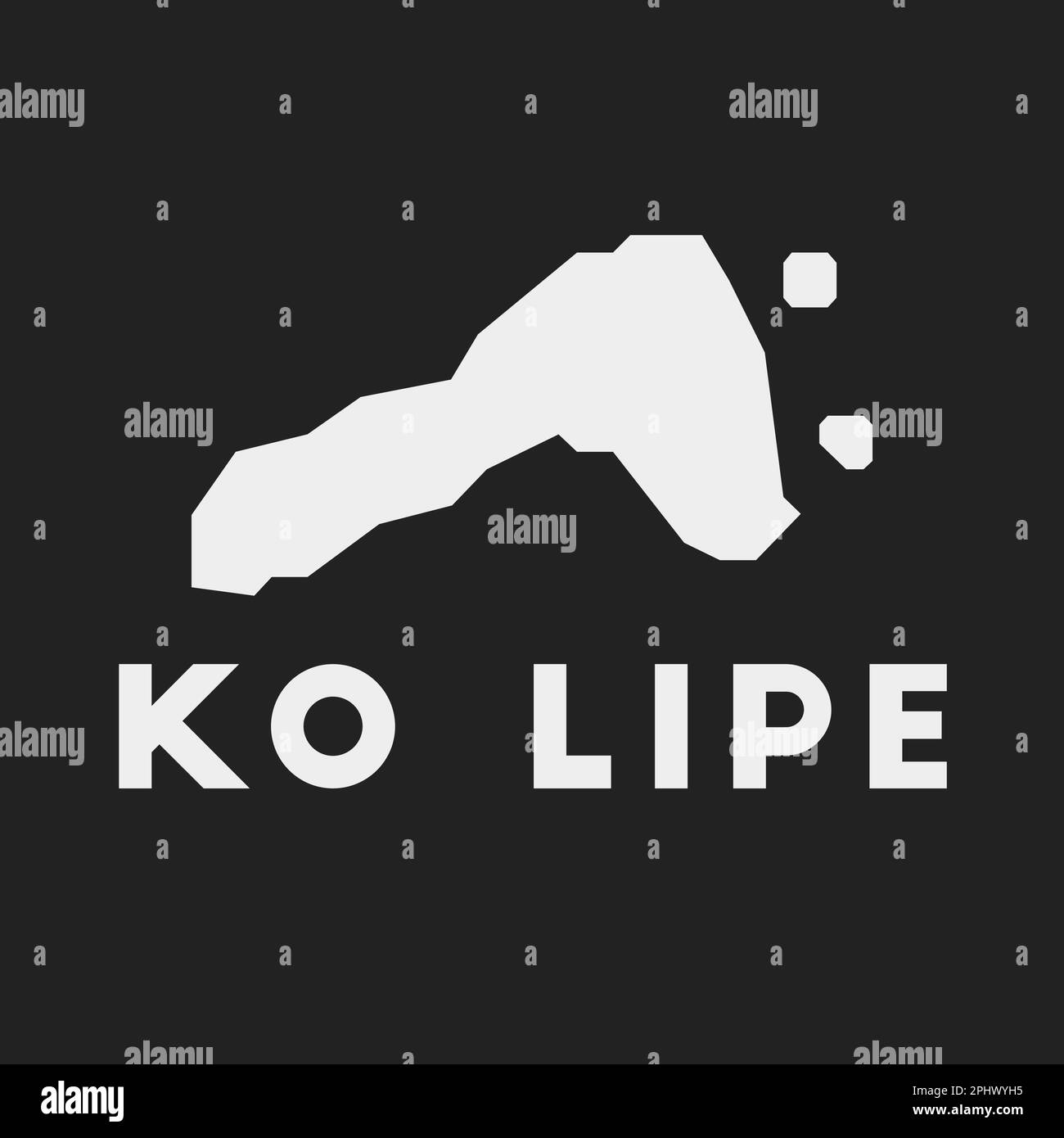 Ko Lipe icon. Island map on dark background. Stylish Ko Lipe map with ...