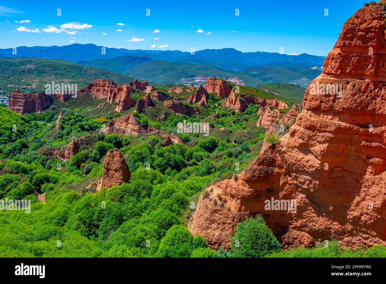 Las Medulas - ancient gold mining site near Ponferrada in Spain Stock ...