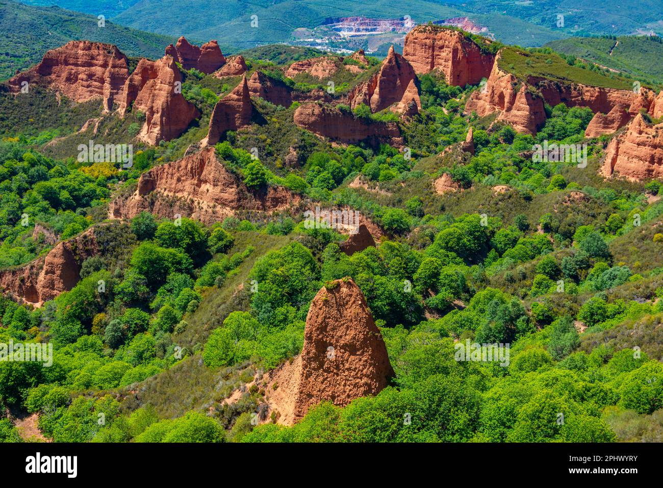 Las Medulas - ancient gold mining site near Ponferrada in Spain Stock ...
