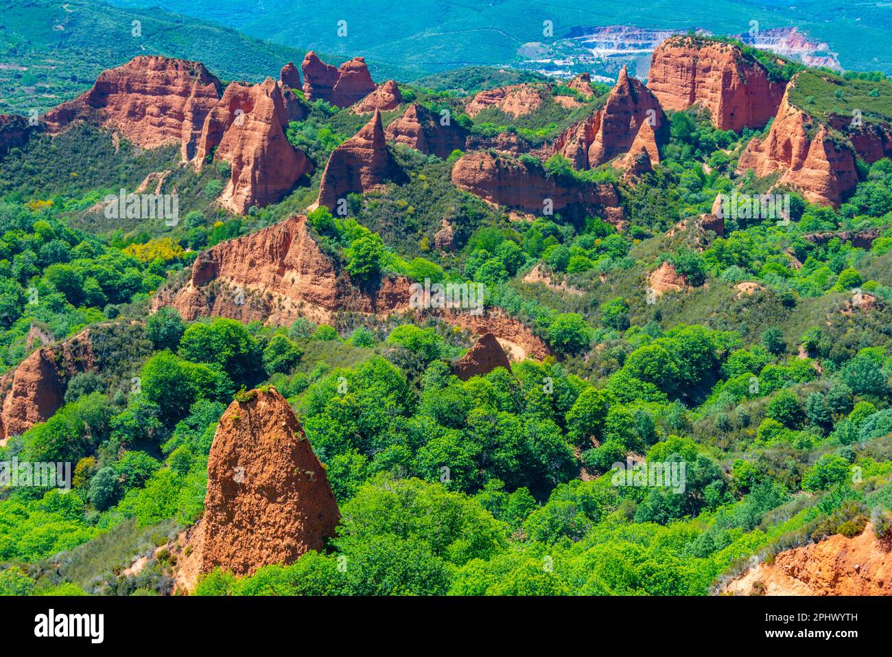 Las Medulas - ancient gold mining site near Ponferrada in Spain Stock ...