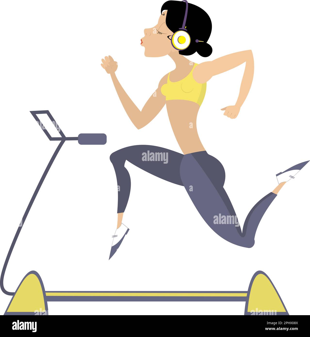 Young girl on treadmill in Cut Out Stock Images & Pictures - Alamy