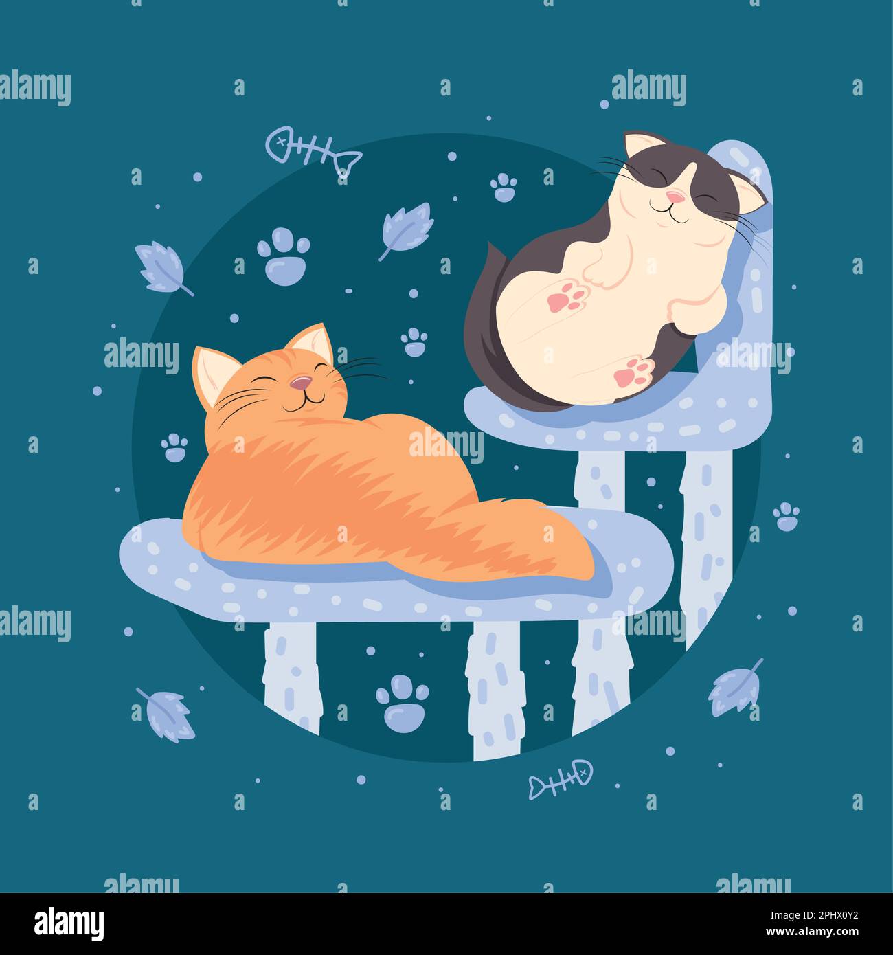 cute cats lying characters scene Stock Vector Image & Art - Alamy