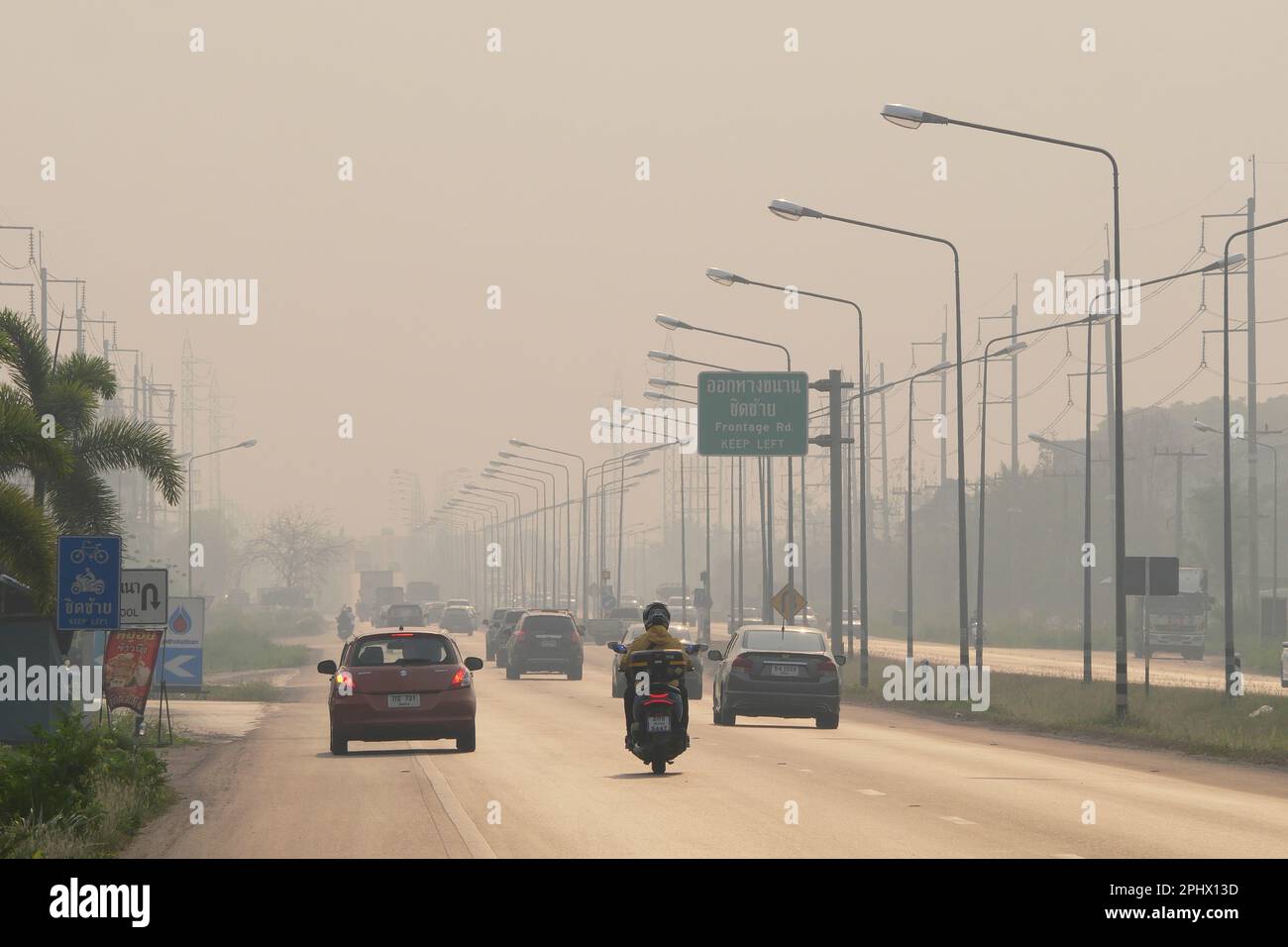 Smog city from PM 2.5 dust. Landscape with bad air pollution and Dangerous for Human Stock Photo ...