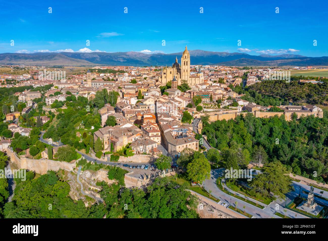 Panorama view of Spanish town Segovia Stock Photo - Alamy