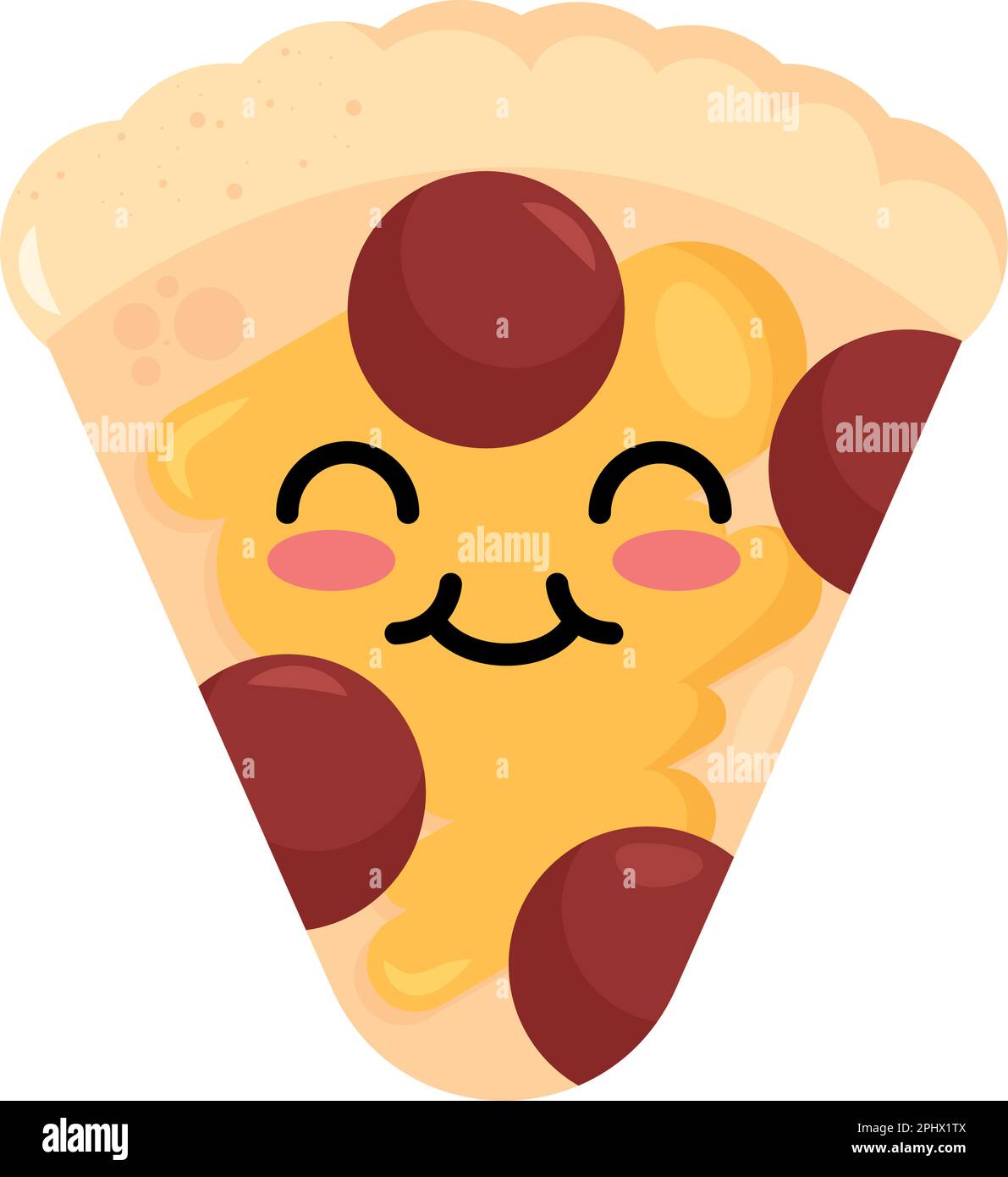 Cute pizza brings joy to eating celebration Stock Vector Image & Art ...