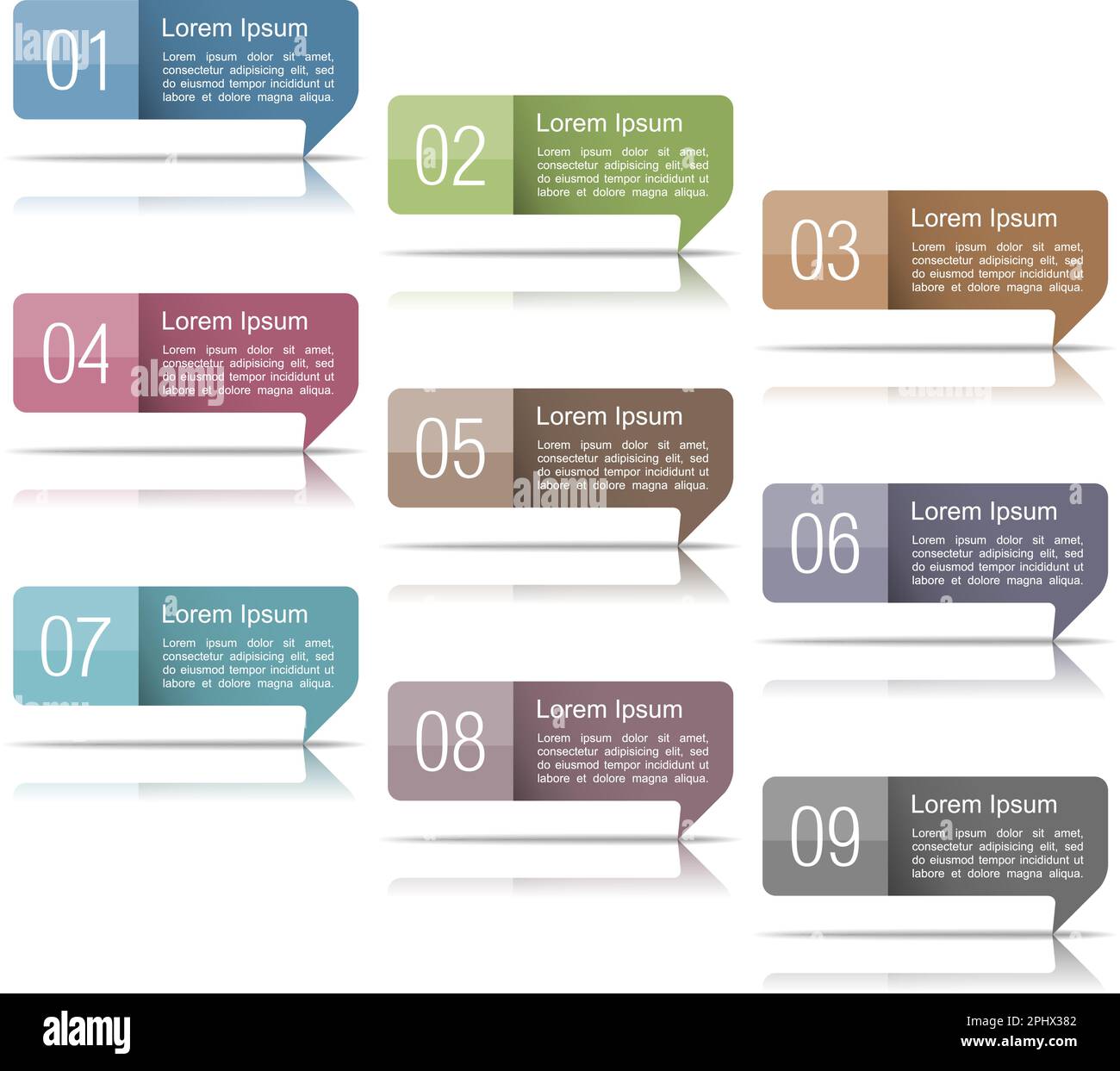 Set of design elements with numbers and place for your text, vector ...