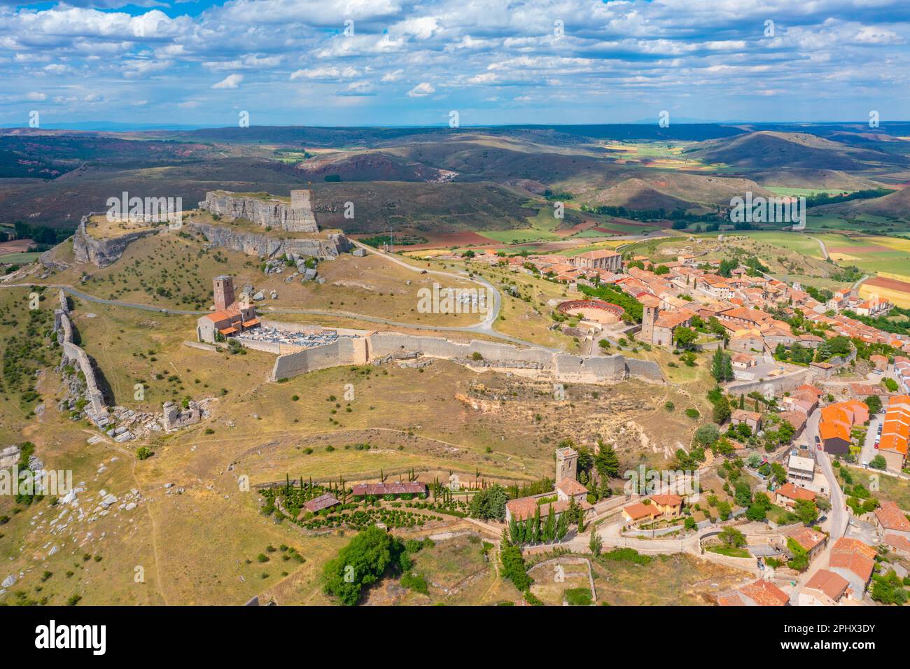Aerial view of Spanish town Atienza Stock Photo - Alamy
