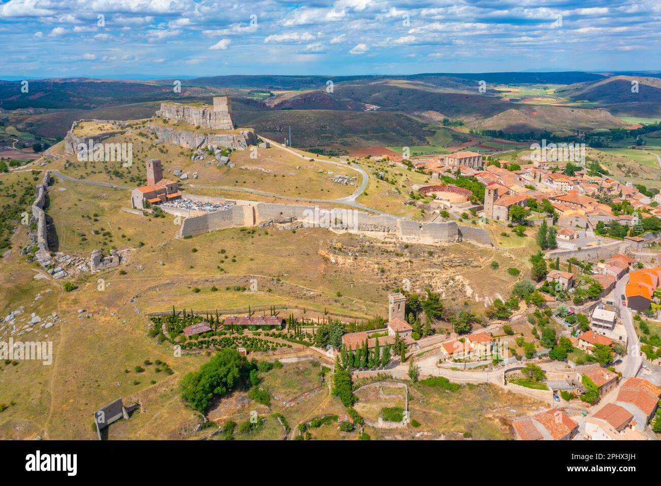Aerial view of Spanish town Atienza Stock Photo - Alamy