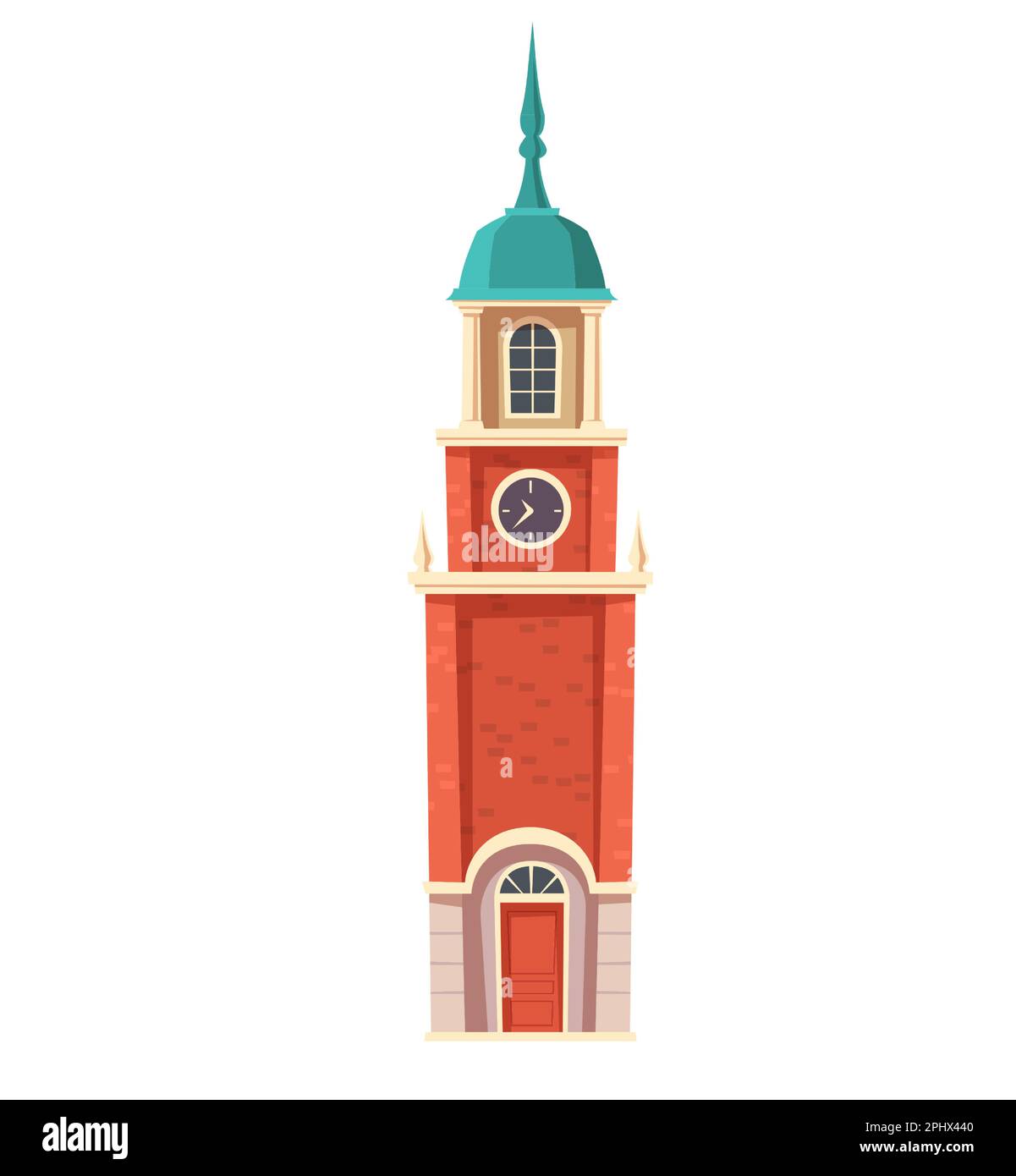 Urban retro colonial style building cartoon vector illustration. Old ...