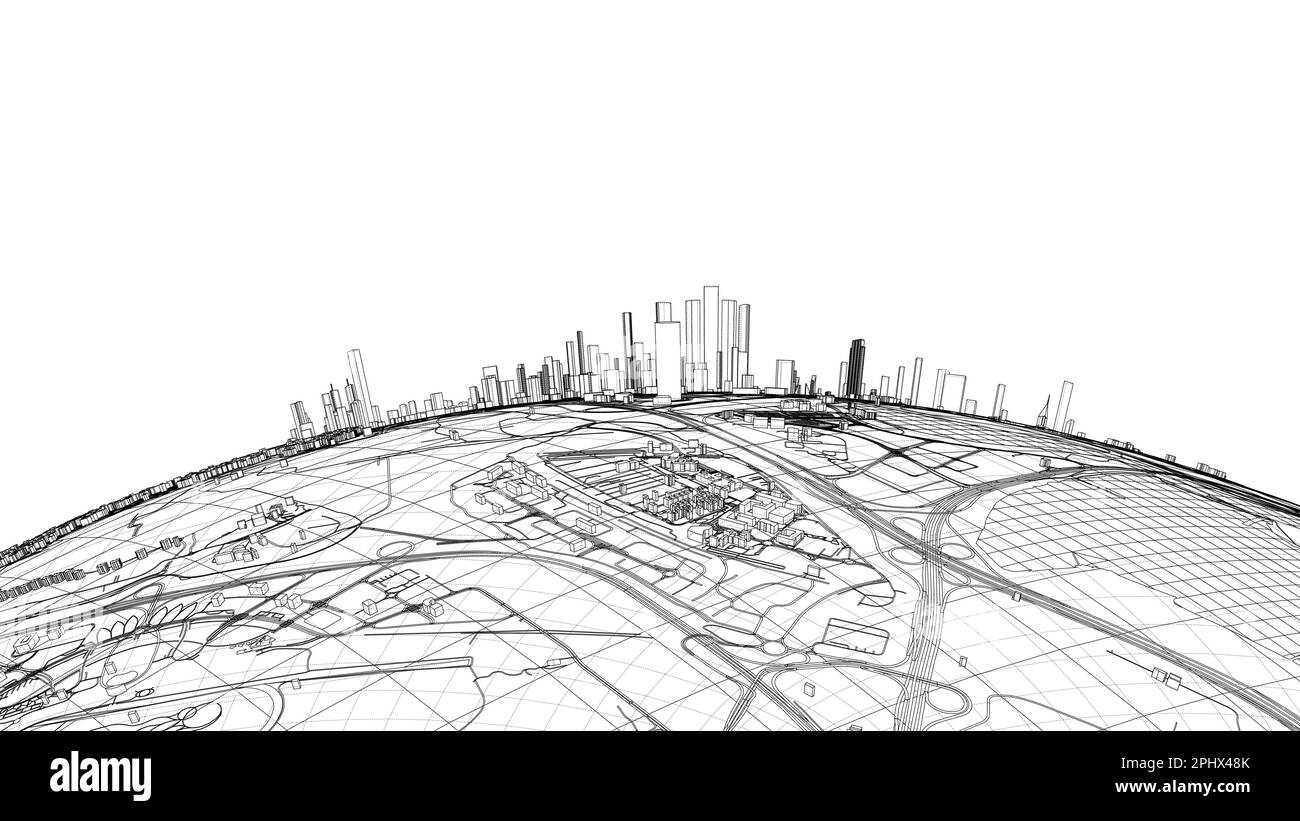 Los angeles vector outline map Black and White Stock Photos & Images ...