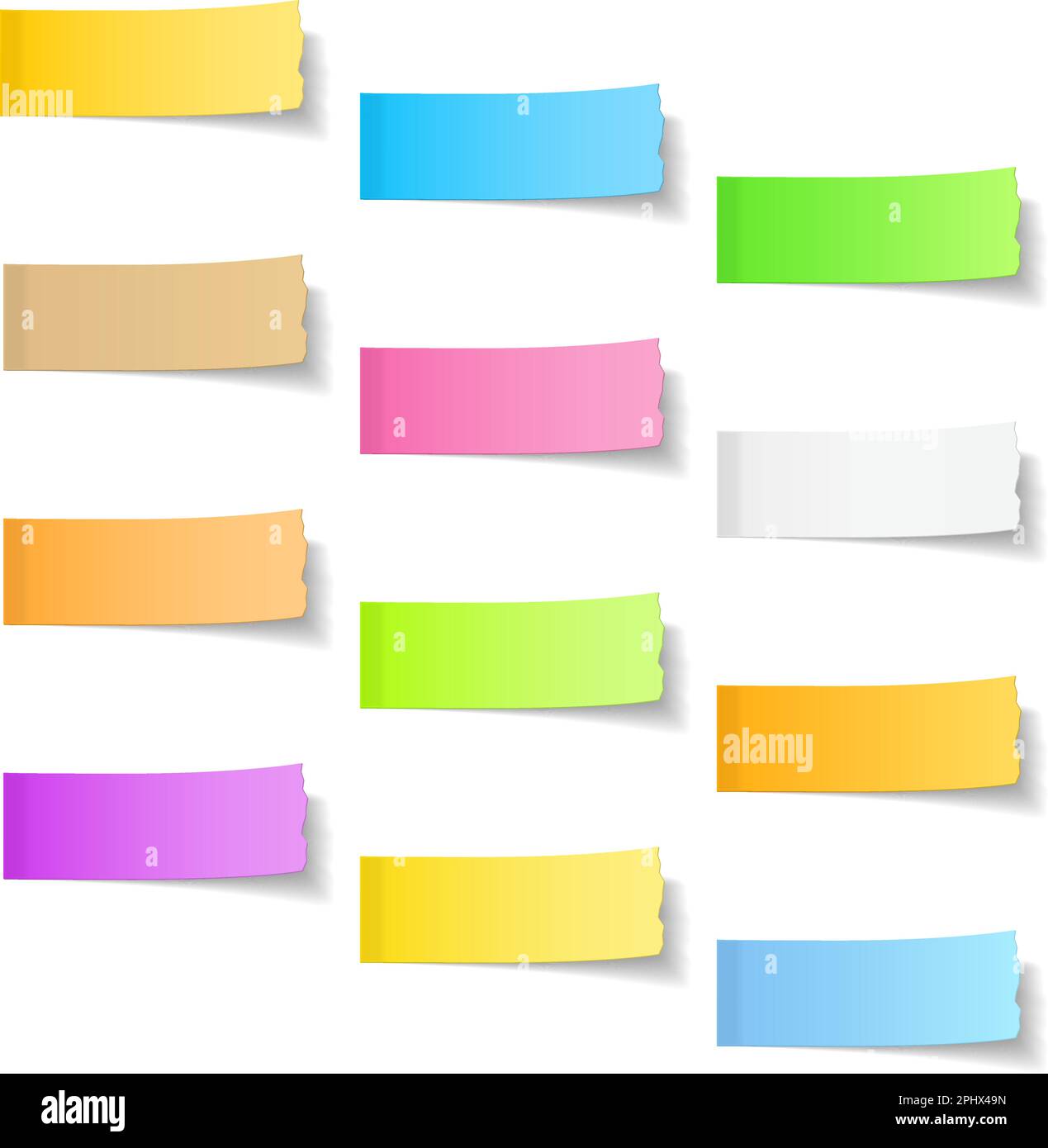 Ripped sticky papers on white background, vector eps10 illustration ...