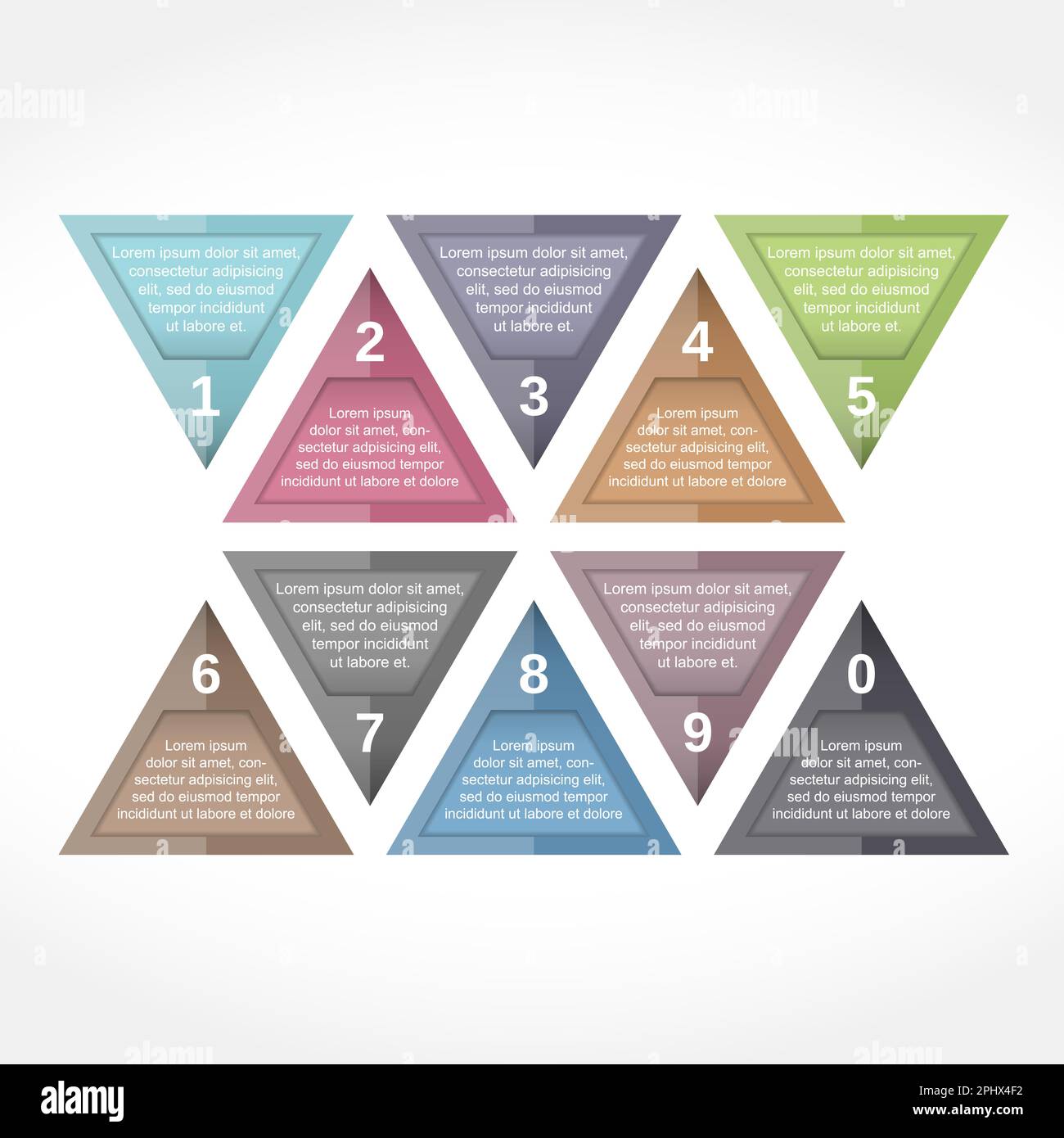 Triangle design elements with numbers and place for your text, vector ...