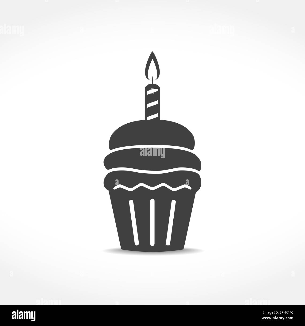Birthday cupcake icon, vector eps10 illustration Stock Vector Image ...