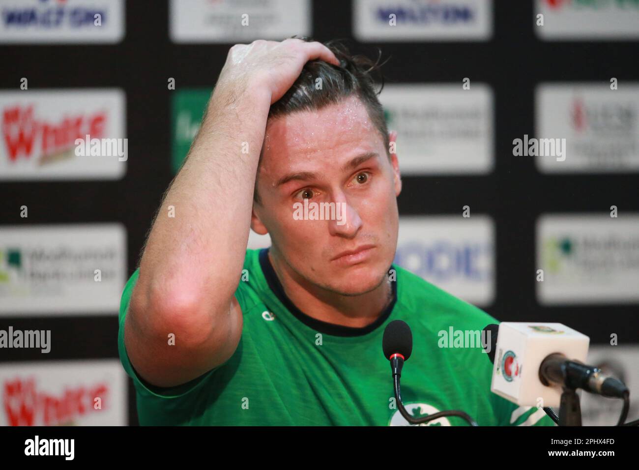 Ireland Test Team player Peter Joseph Moor (PJ Moor) attends press ...