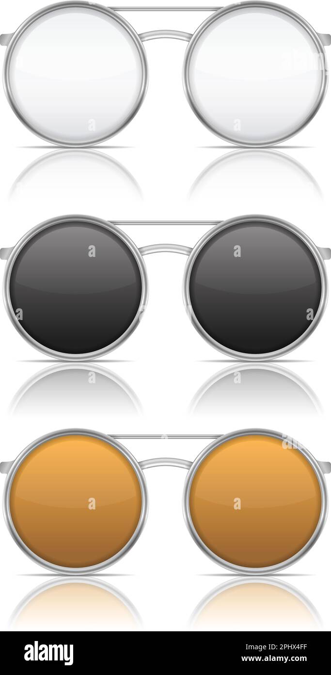 Glasses with reflection on white background, vector eps10 illustration ...