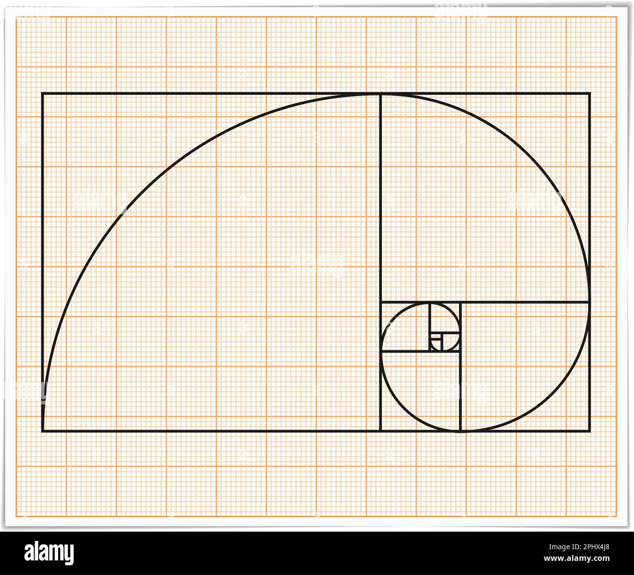 Graph paper with golden ratio, vector eps10 illustration Stock Vector ...