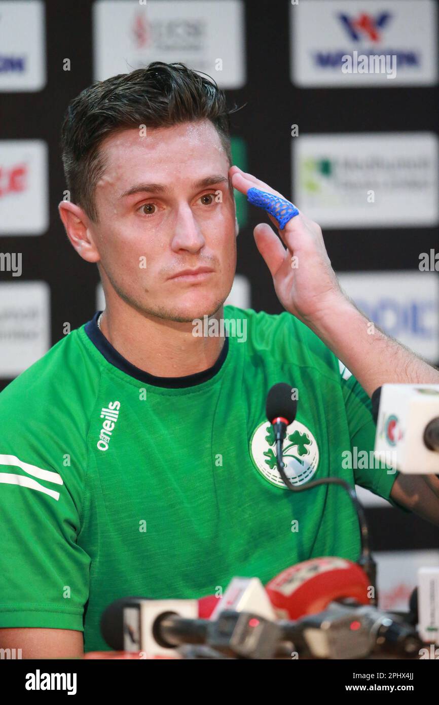 Ireland Test Team player Peter Joseph Moor (PJ Moor) attends press ...