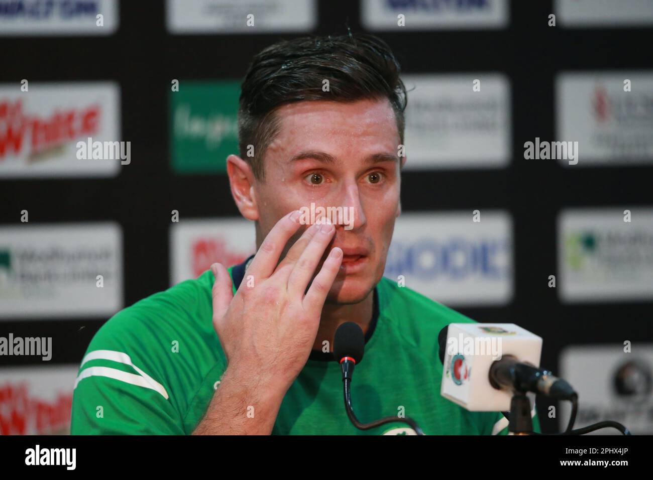Ireland Test Team player Peter Joseph Moor (PJ Moor) attends press ...