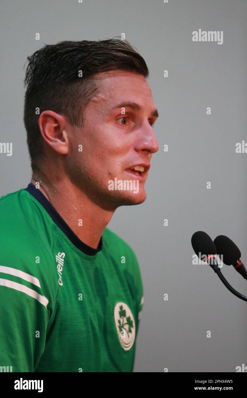 Ireland Test Team player Peter Joseph Moor (PJ Moor) attends press ...