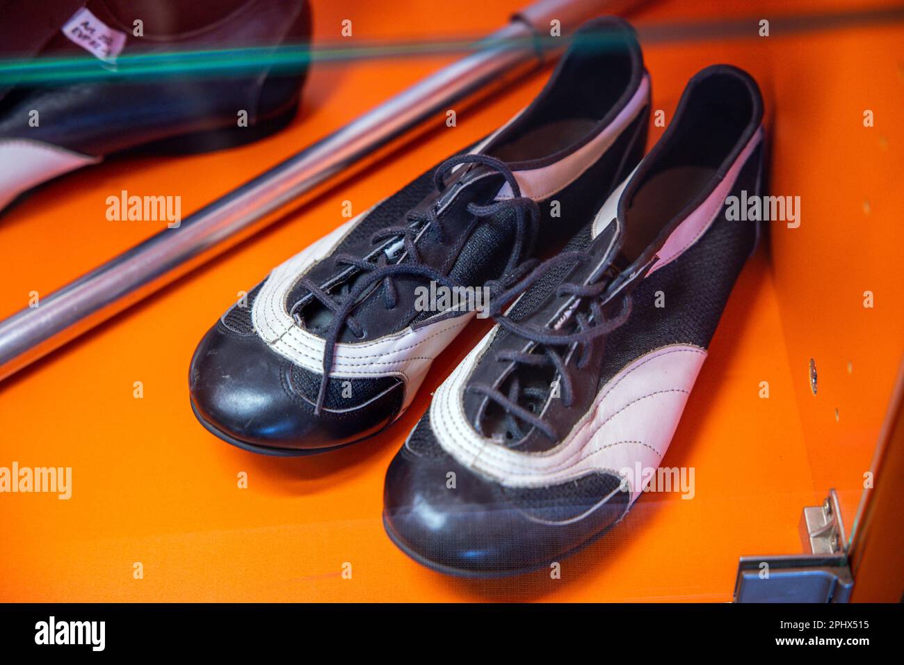 Malchow, Germany. 28th Mar, 2023. Special racing bike shoes made in the ...