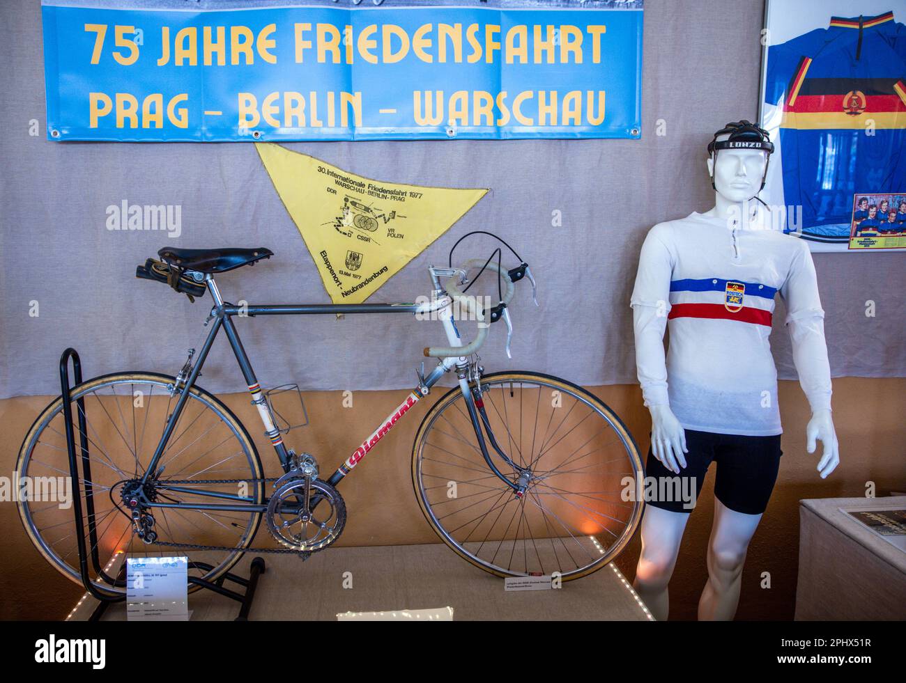 Malchow, Germany. 28th Mar, 2023. A GDR racing bike model 35707 of the ...
