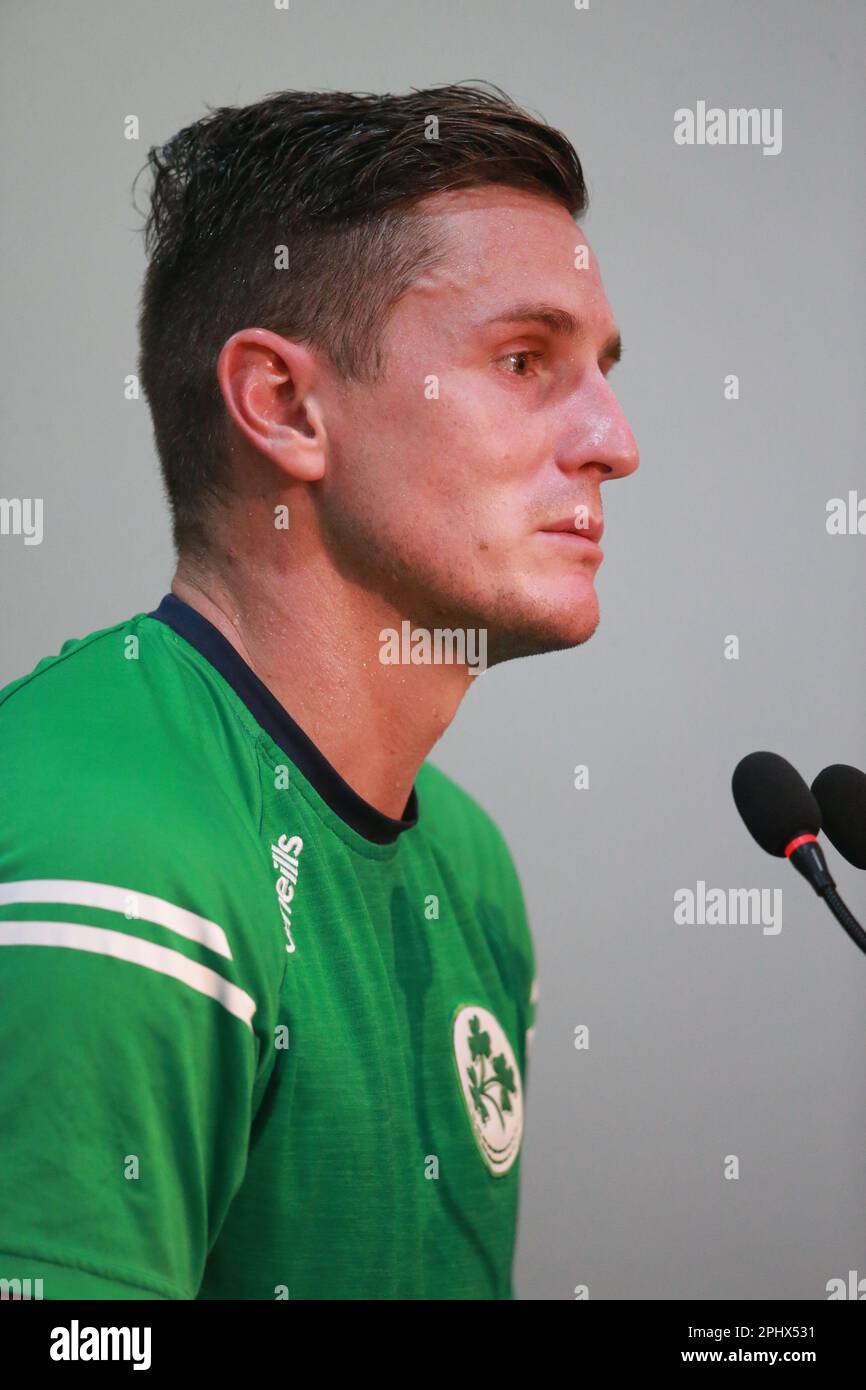 Ireland Test Team player Peter Joseph Moor (PJ Moor) attends press ...
