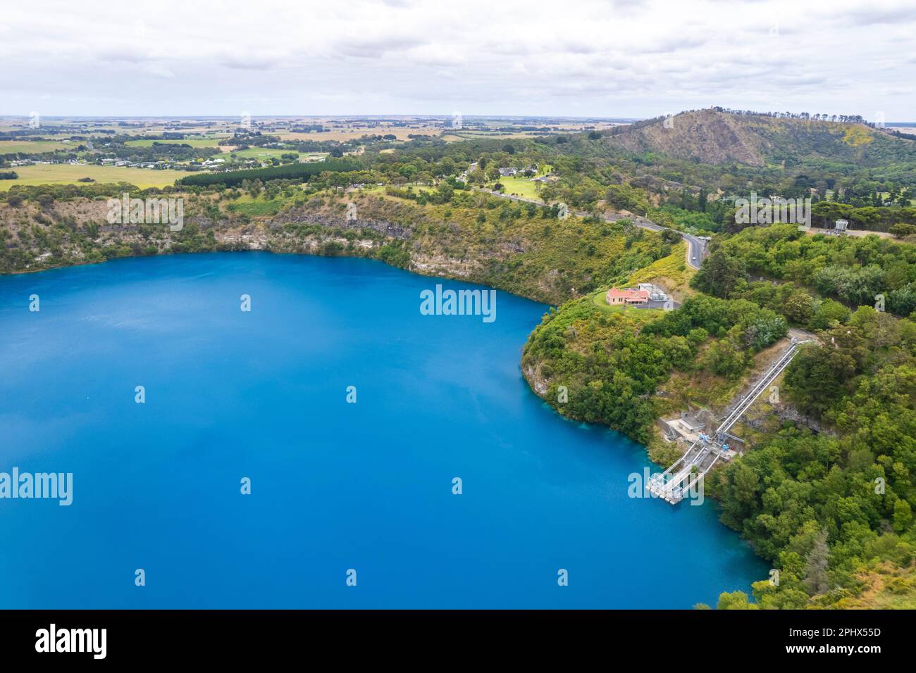 The Blue Lake (Warwar) - a crater lake in South Australia Stock Photo ...