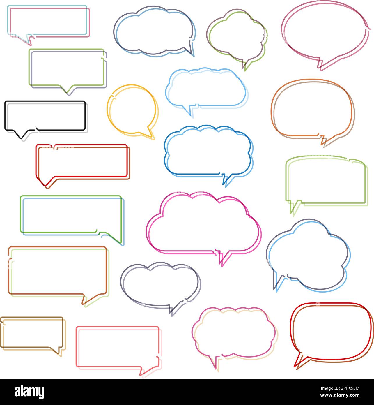 Colored line speech bubbles collection, vector eps10 illustration Stock Vector Image & Art - Alamy