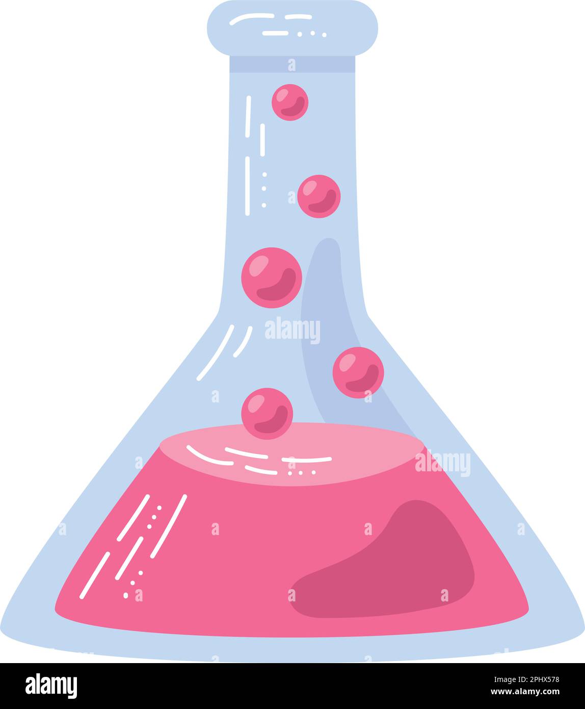 Scientific experiment in laboratory flask over white Stock Vector Image ...