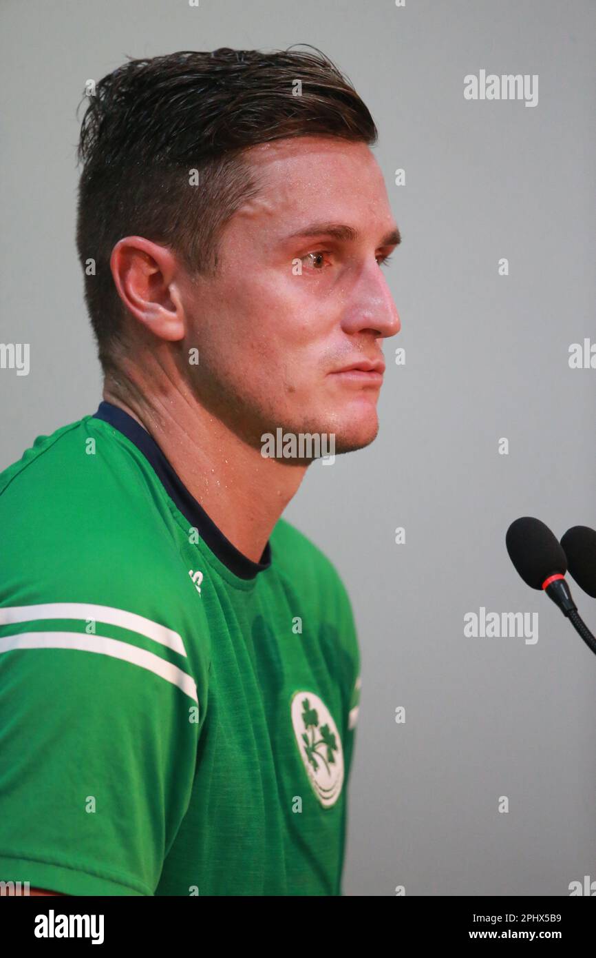 Ireland Test Team player Peter Joseph Moor (PJ Moor) attends press ...
