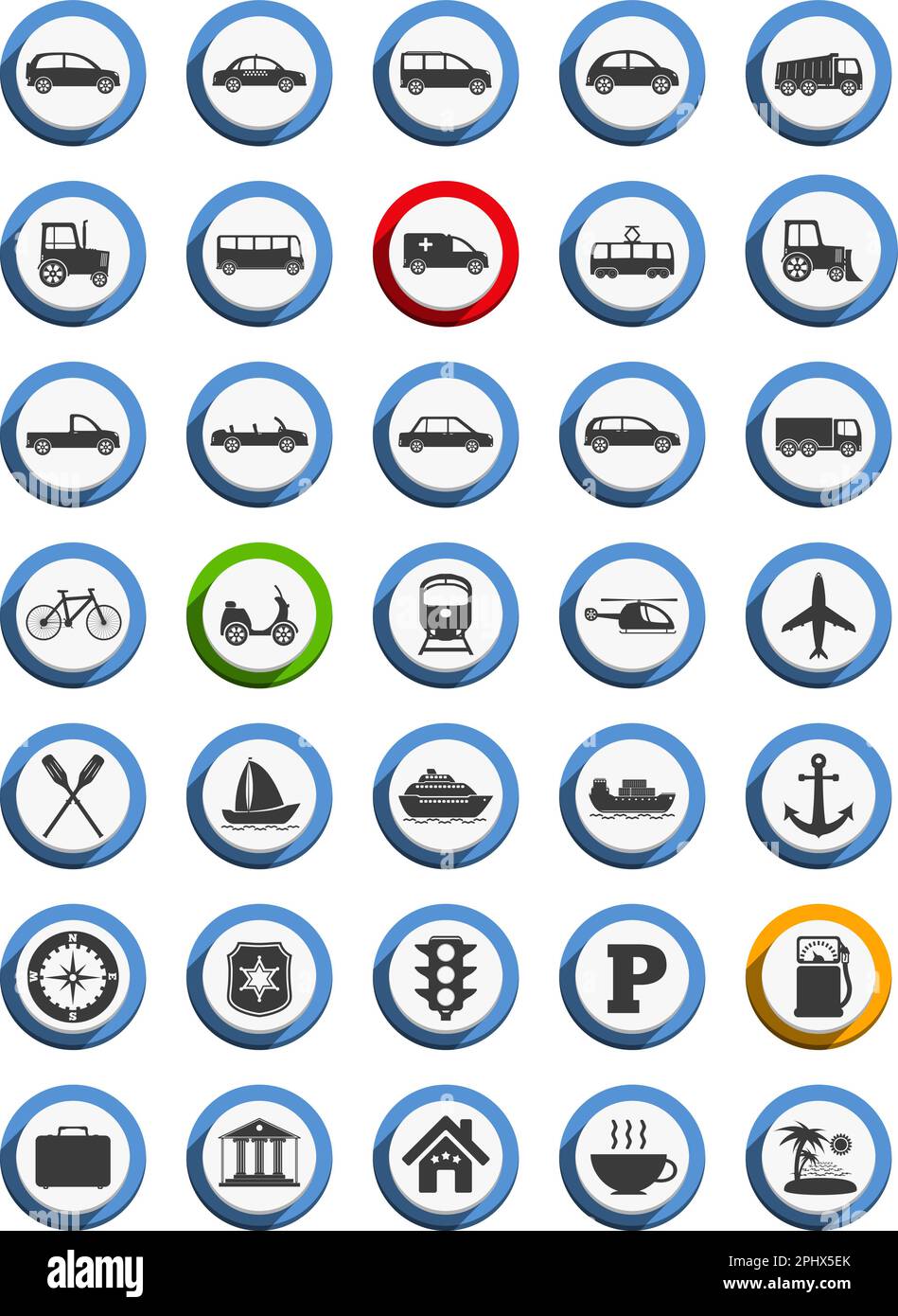 Set of transportation, nautical and travel icons, flat design, vector eps10 illustration Stock ...