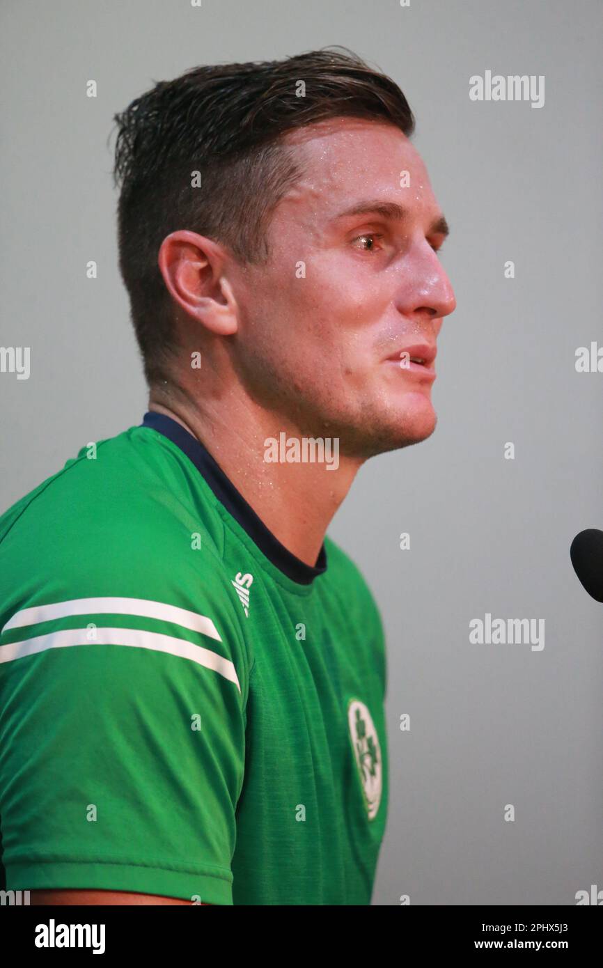 Ireland Test Team player Peter Joseph Moor (PJ Moor) attends press ...