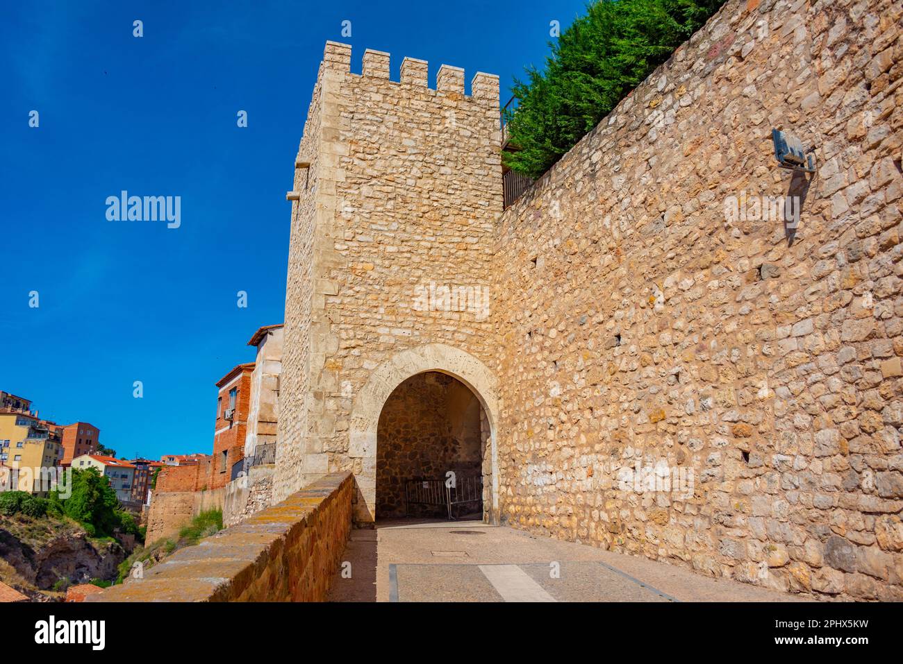 Medieval gate at Spanish town Teruel Stock Photo - Alamy