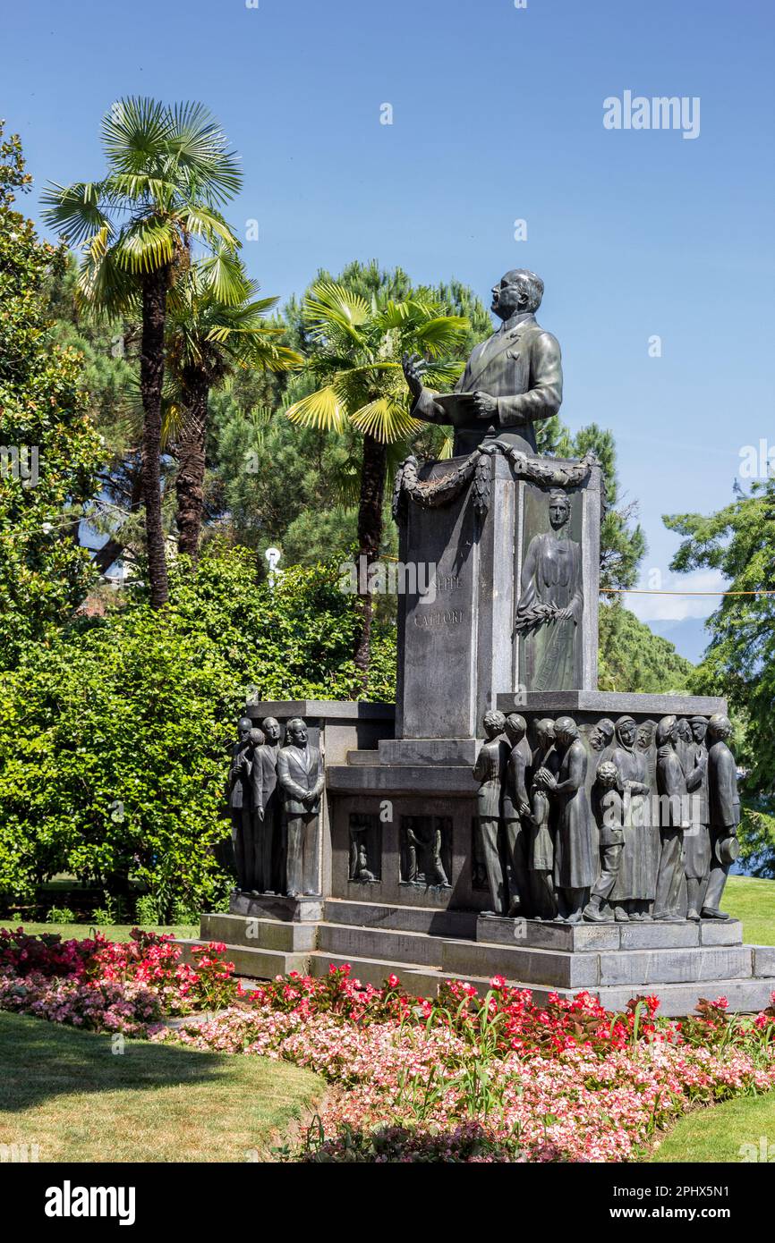 Locarno, Switzerland - June 15.2021: Sculpture of Giuseppe Cattori ...