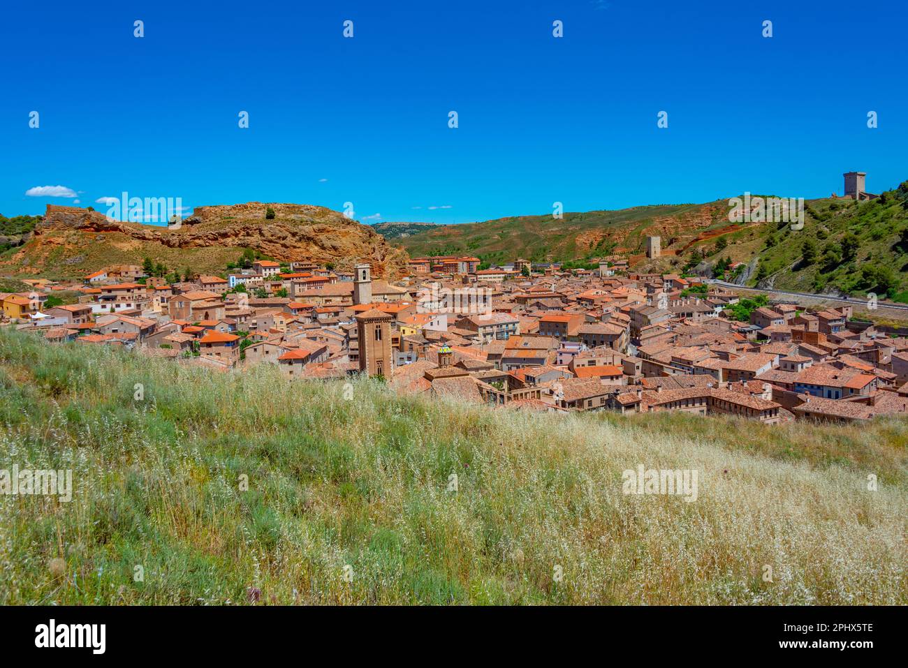 Aerial view of Spanish town Daroca Stock Photo - Alamy