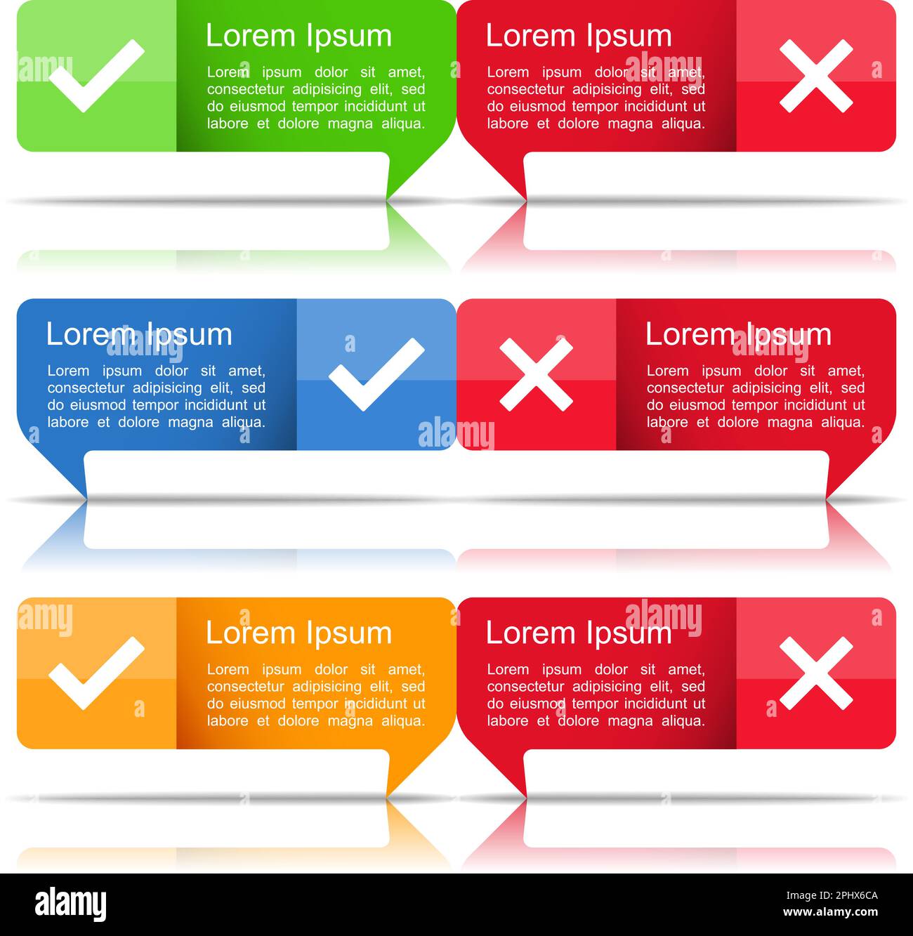 Banners with check and cross symbols, vector eps10 illustration Stock ...