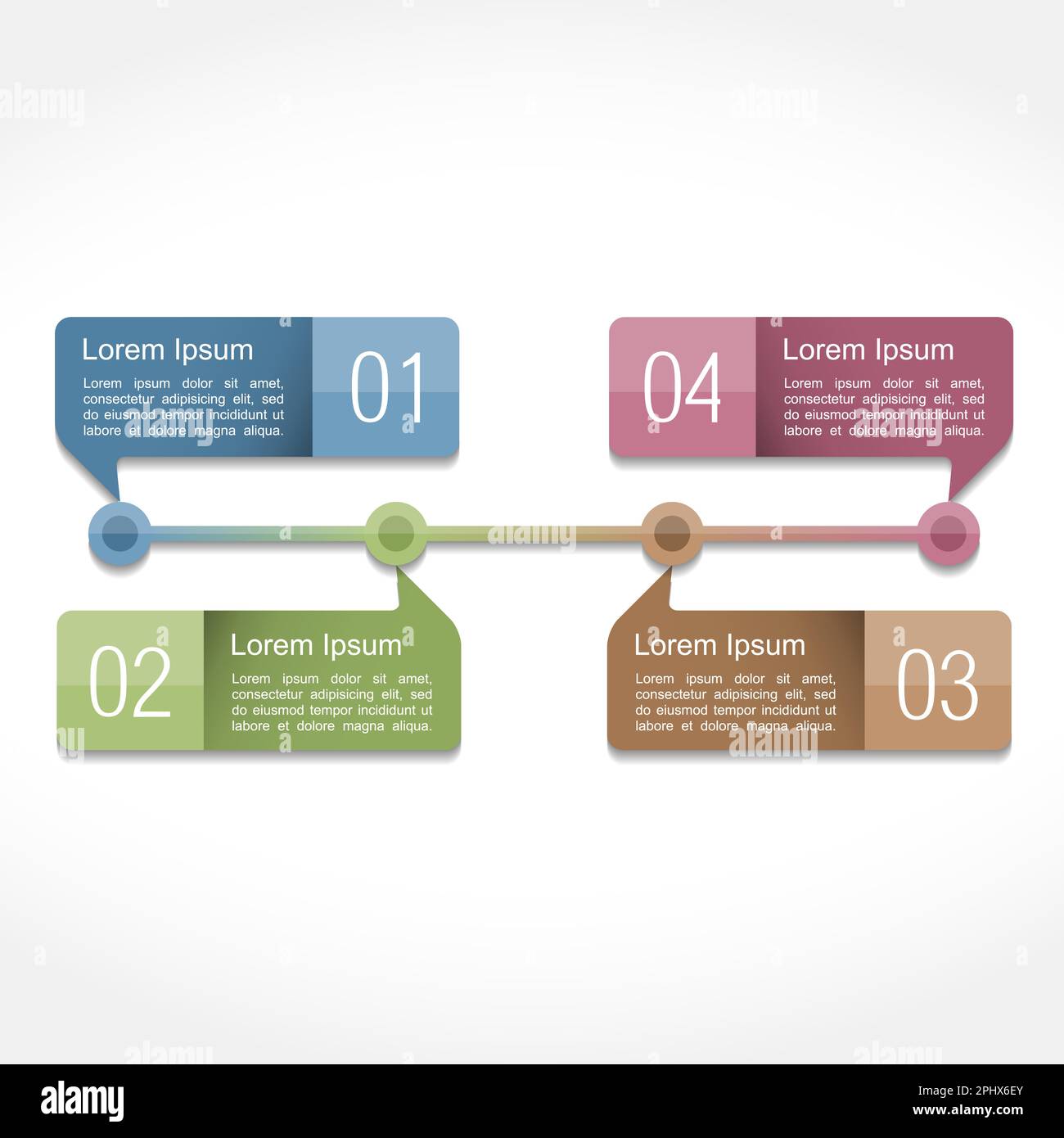 Timeline design template with four elements, vector eps10 illustration ...