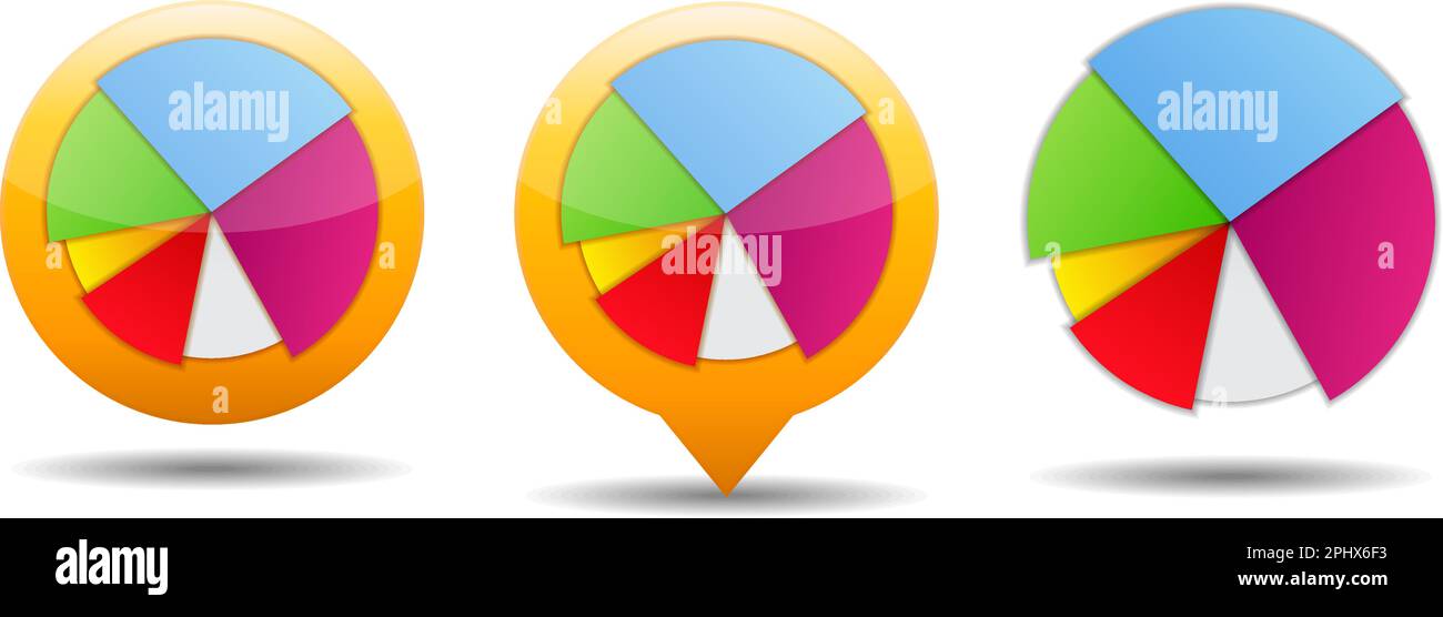 Set of pie chart icons, vector eps10 illustration Stock Vector Image ...
