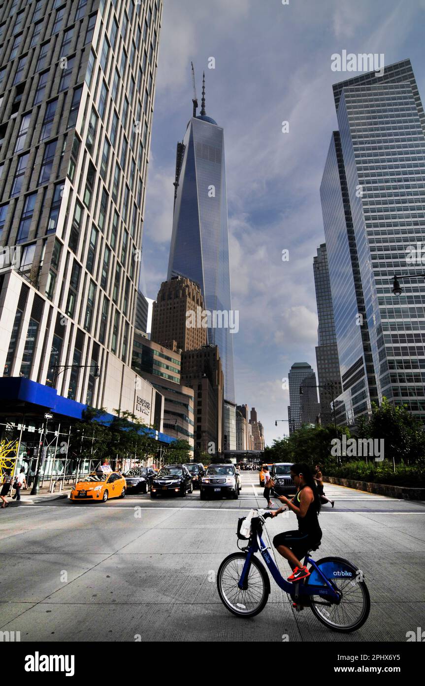 World trade center from west street hi-res stock photography and images ...