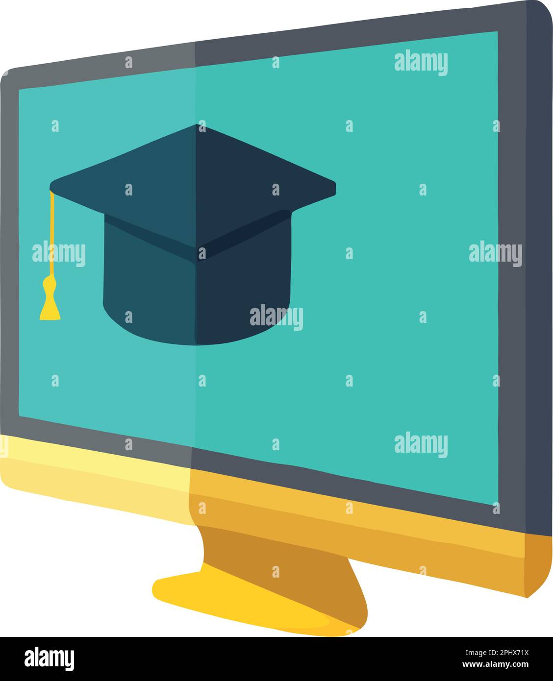 desktop with graduation hat Stock Vector Image & Art - Alamy