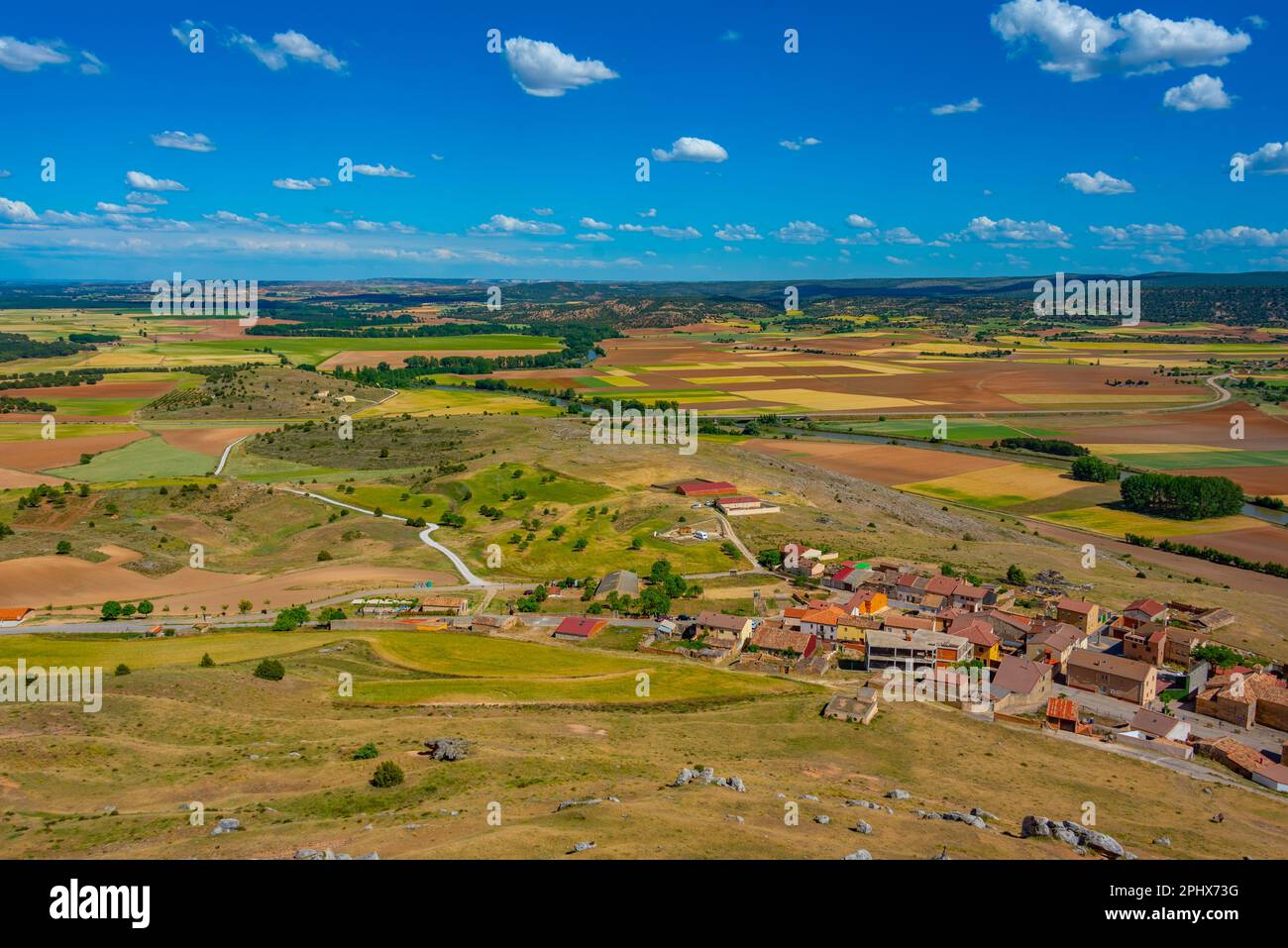Aerial view of Gormaz village in Spain Stock Photo - Alamy