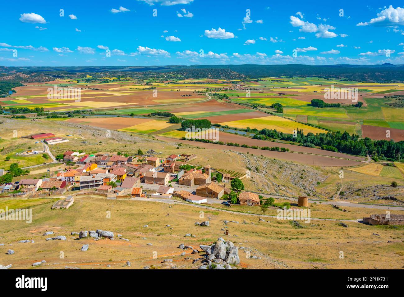 Aerial view of Gormaz village in Spain Stock Photo - Alamy